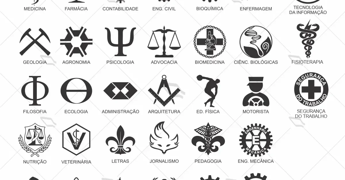 Símbolos de profissões - © PSD Design