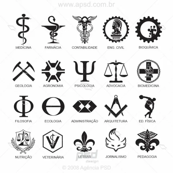 Símbolos de profissões DXF - © PSD Design